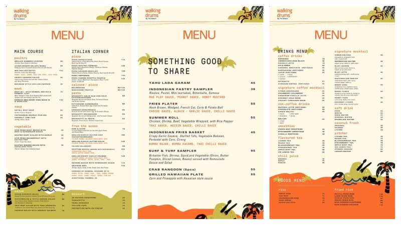 Menu Walking Drums Ancol Nikmati Kuliner di Ancol - Trip In Asia